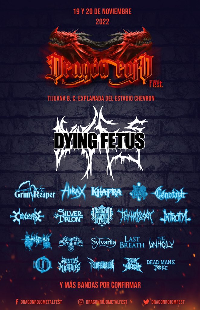 Dying Fetus 2022 Lineup