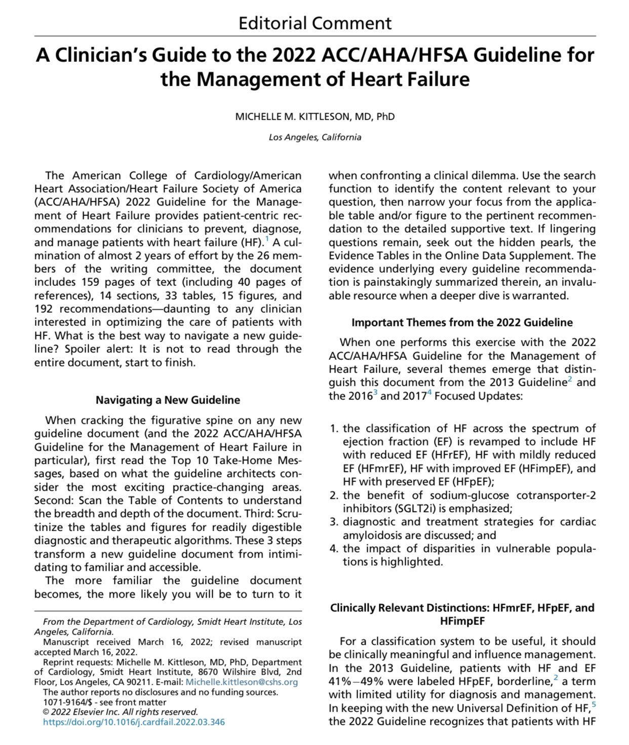 Henry Han, MBBS, MD on Twitter: "A Clinician's Guide to the 2022 ACC/AHA/HFSA Guideline for the ...