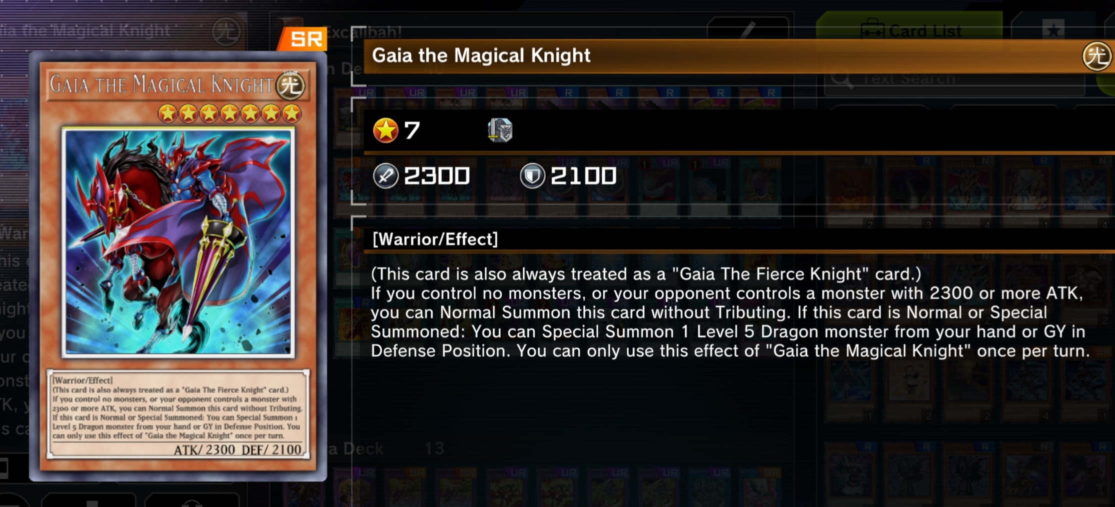 Gaia The Fierce Knight Deck