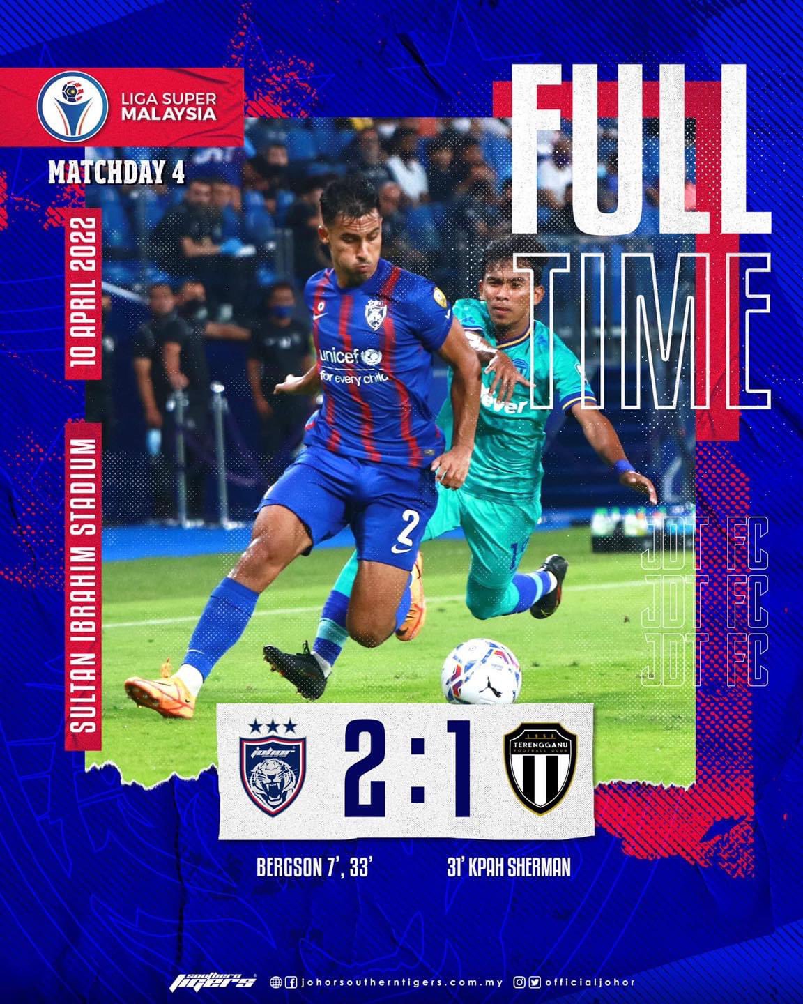 JOHORSouthernTigers on Twitter: "2022 MALAYSIA SUPER LEAGUE Full Time JDT [2-1] TERENGGANU ...