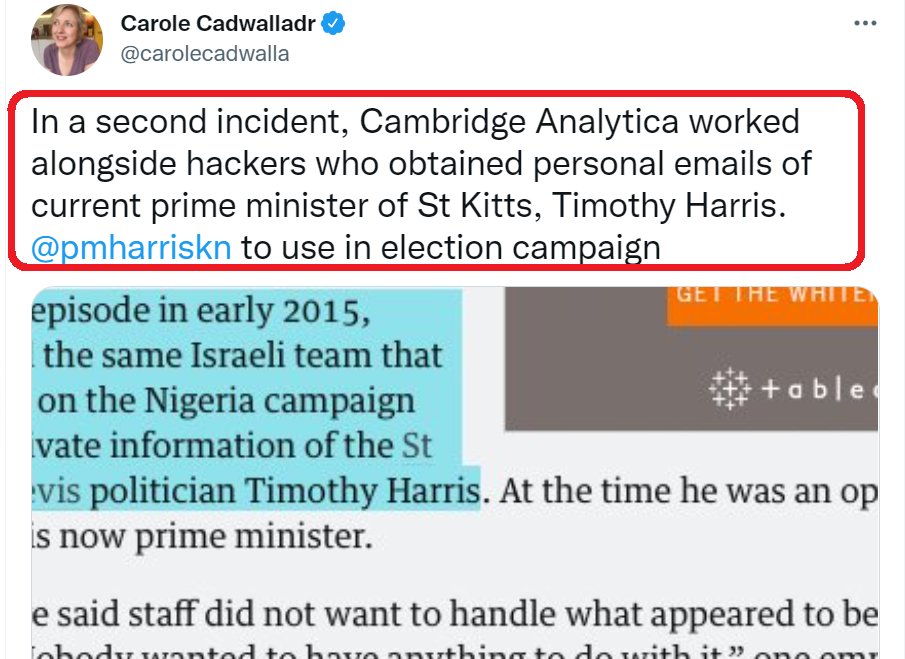 What is the story that is not being told? "Cambridge Analytica worked ...