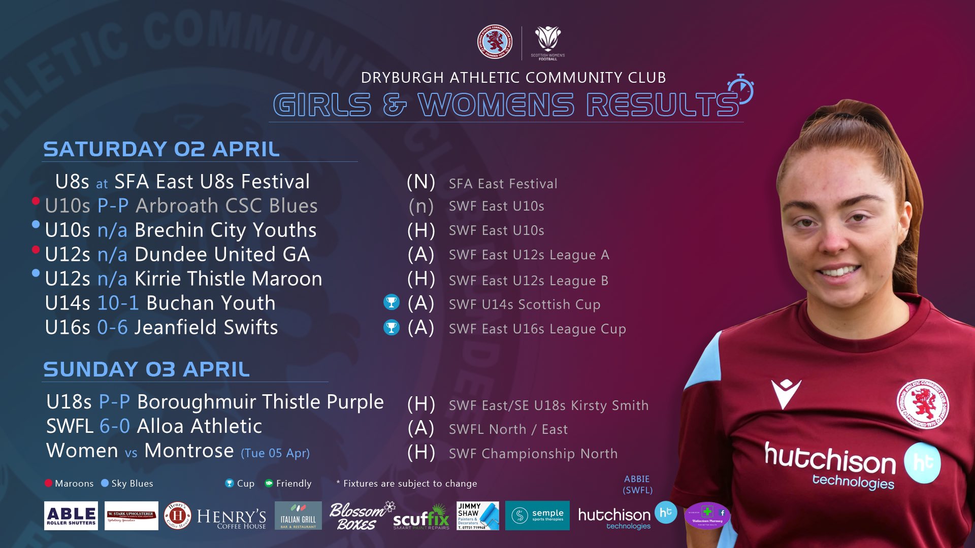 Dryburgh Athletic Girls & Women on Twitter: "🗣 Here’s all our Girls and Womens weekend results ⤵ ...