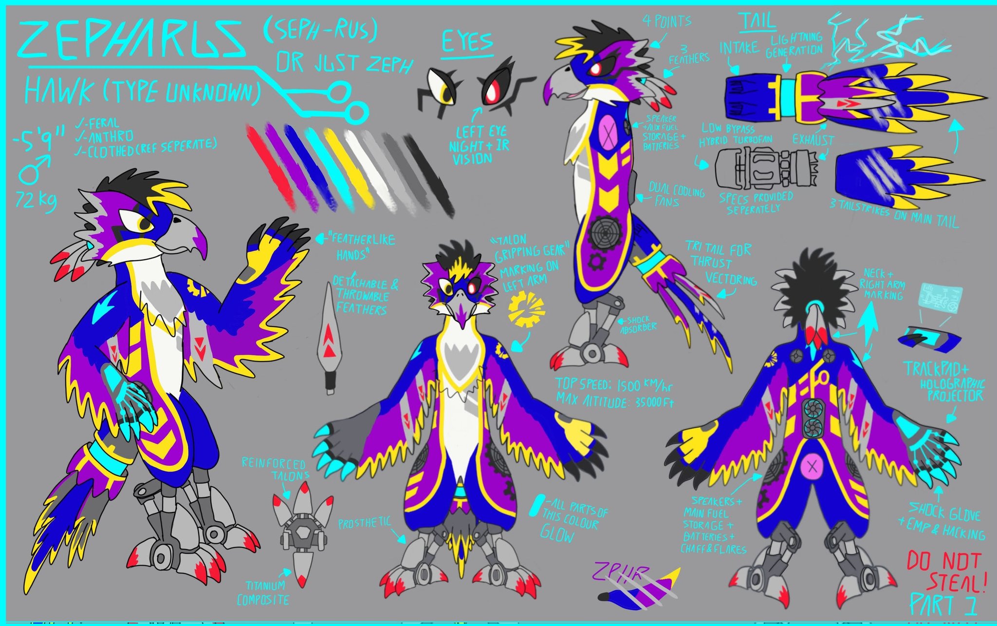 Zeph 🦅 隼鷹⚡🍁 on Twitter: "I made a new ref sheet! Design remains mostly unchanged but now I have ...