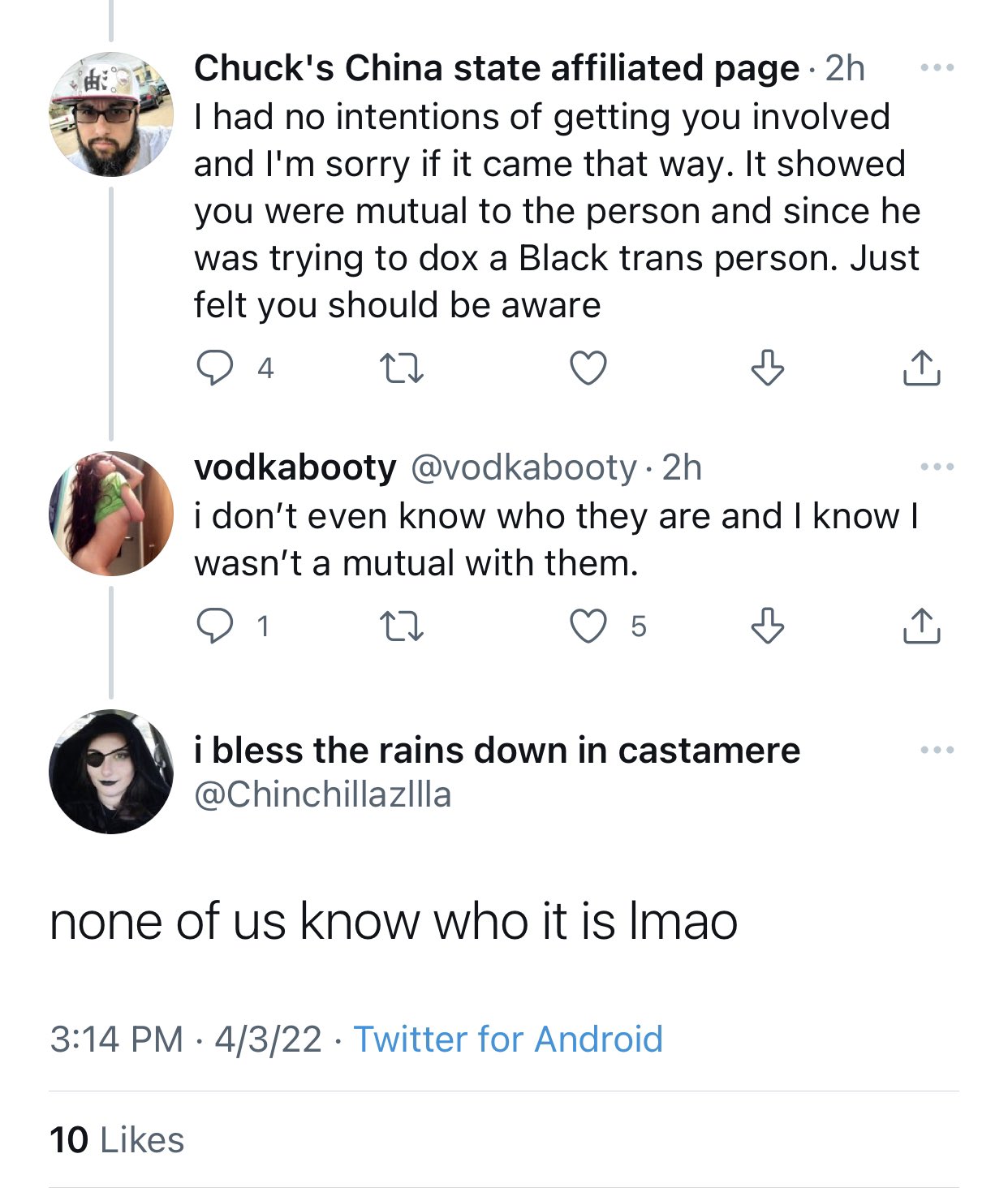 Jai in Autumn 🔪🥝 on Twitter: "She literally name searches me and responds to other people in my ...