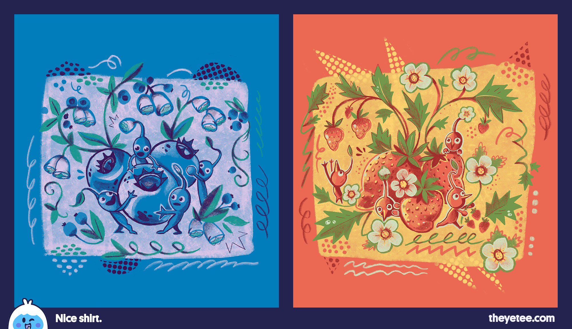 The Yetee 🌈 on Twitter: "NEW! We’ve got Fresh Picked Blueberries and Fresh Picked Strawberries ...