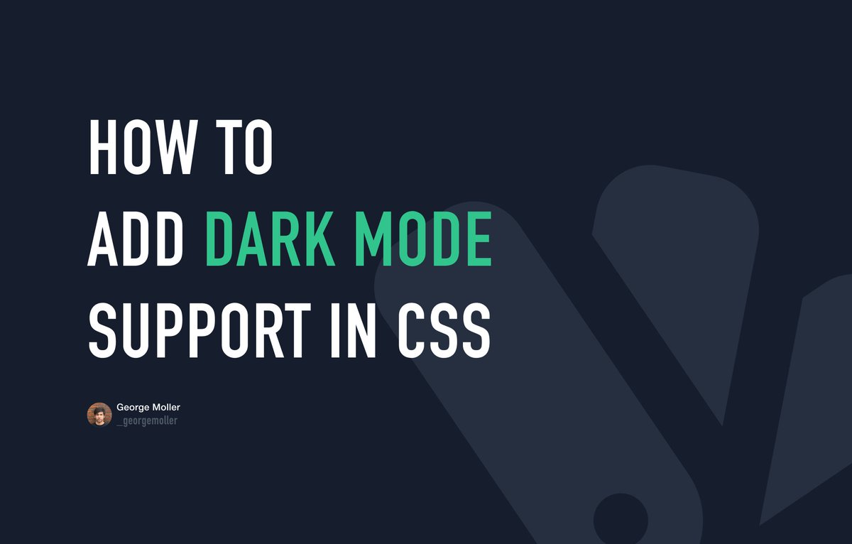 🔥 Do you know how to add dark mode support in CSS? Small thread 👇 - المسلسل من George Moller ...