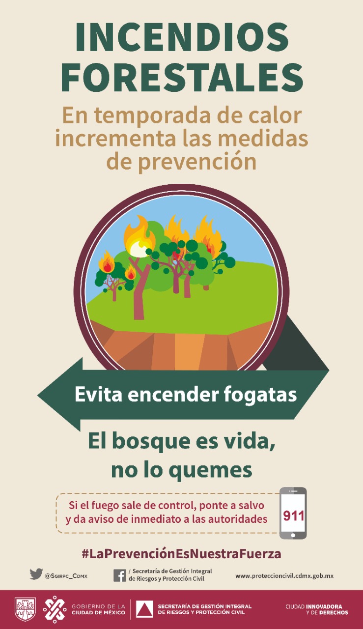 SEGOB CDMX on Twitter: "Aunque en temporada de calor aumentan los riesgos de incendios ...