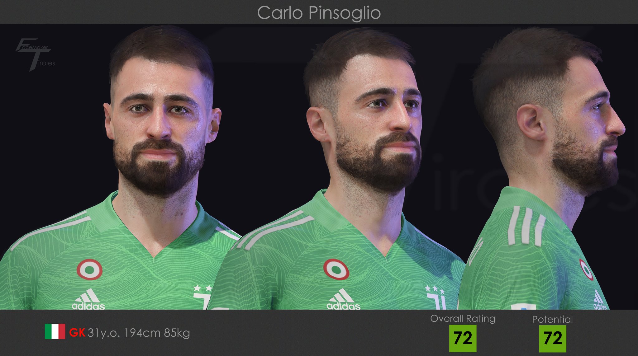o_tiroles on Twitter: "C. Pinsoglio - FIFA 22 (PC MOD) eFootball 2022 model base - Download: ⬇️ ...