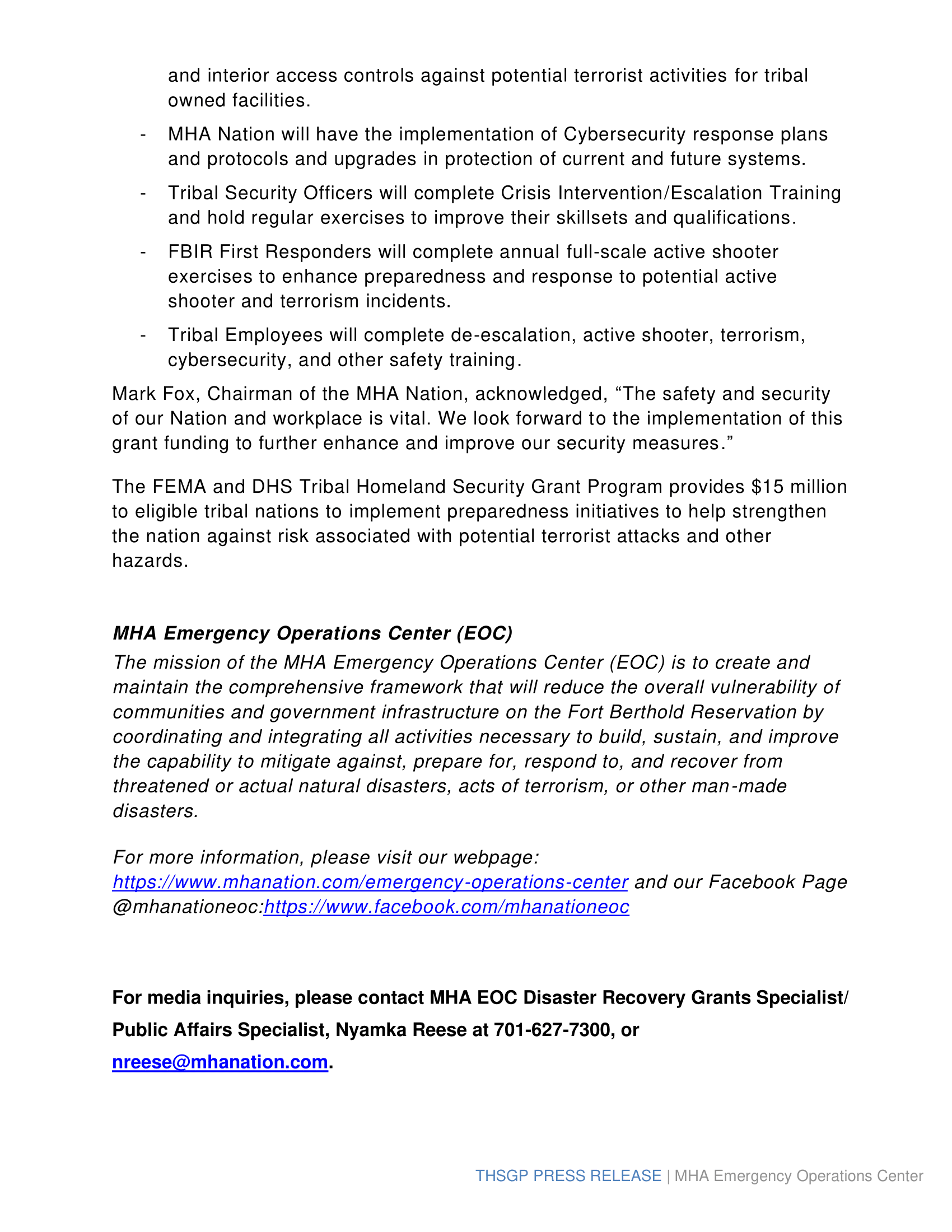 MHA Nation Emergency Operations Center (@MHAEOC) / Twitter