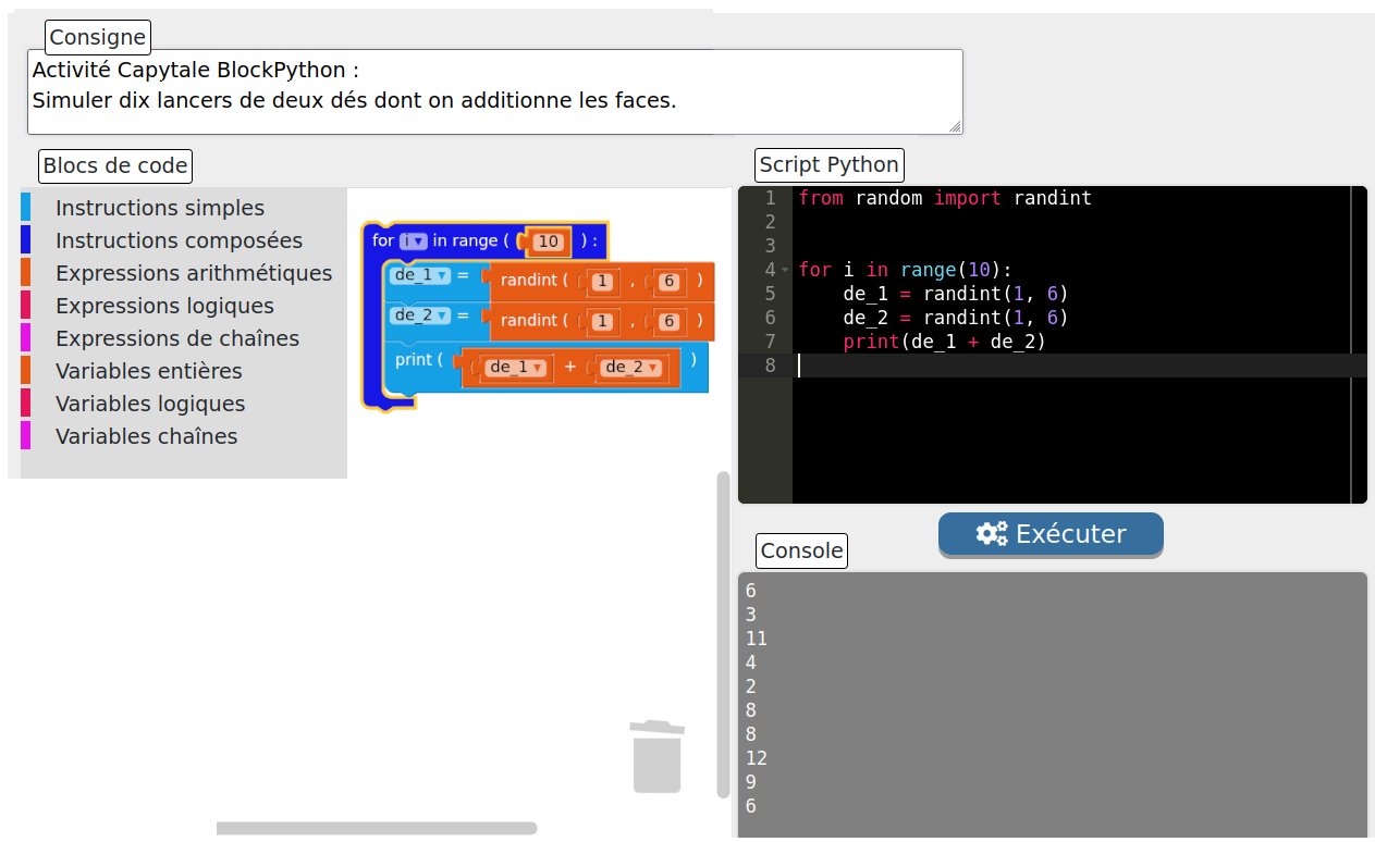 Capytale.fr on Twitter: "Manipuler des blocs de code Python pour générer le script puis l ...