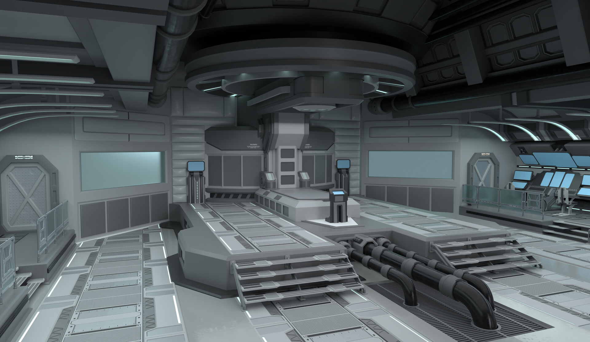 Futuristic Military Base Interior