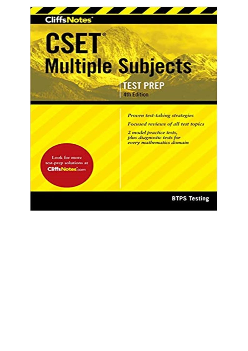 READ/DOWNLOAD=* CliffsNotes CSET Multiple Subjects 4th Edition FULL ...