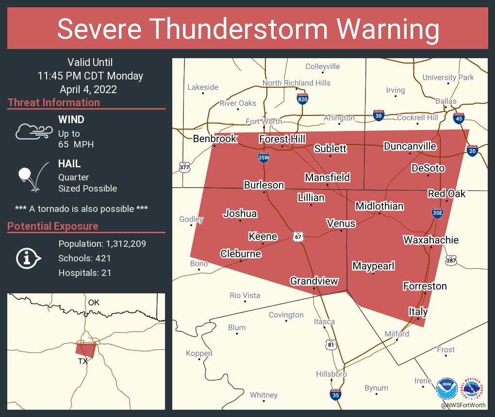 Nws Fort Worth On Twitter Severe Thunderstorm Warning Including