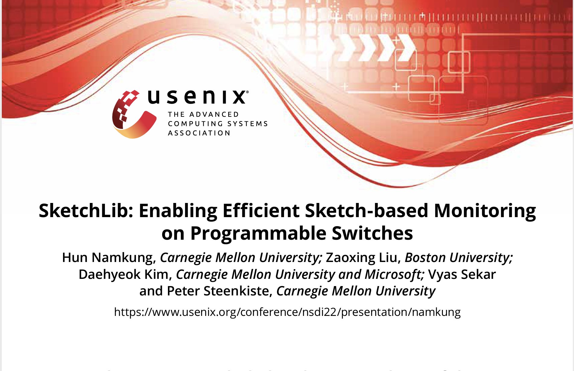 Alan Liu ⚽️ on Twitter: "In #nsdi22 sketch-based telemetry session (2pm PST today), Hun Namkung ...