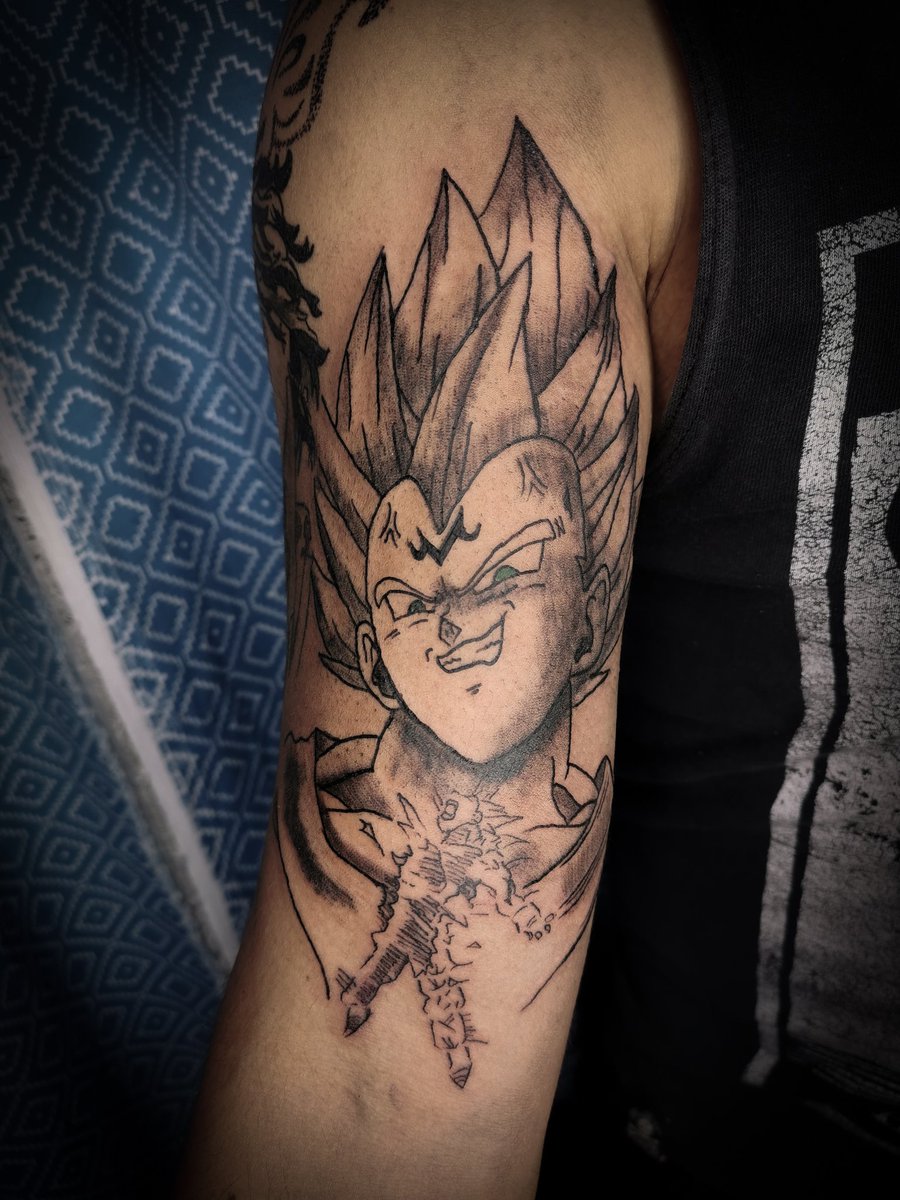 Majin Vegeta Tattoo Black And White