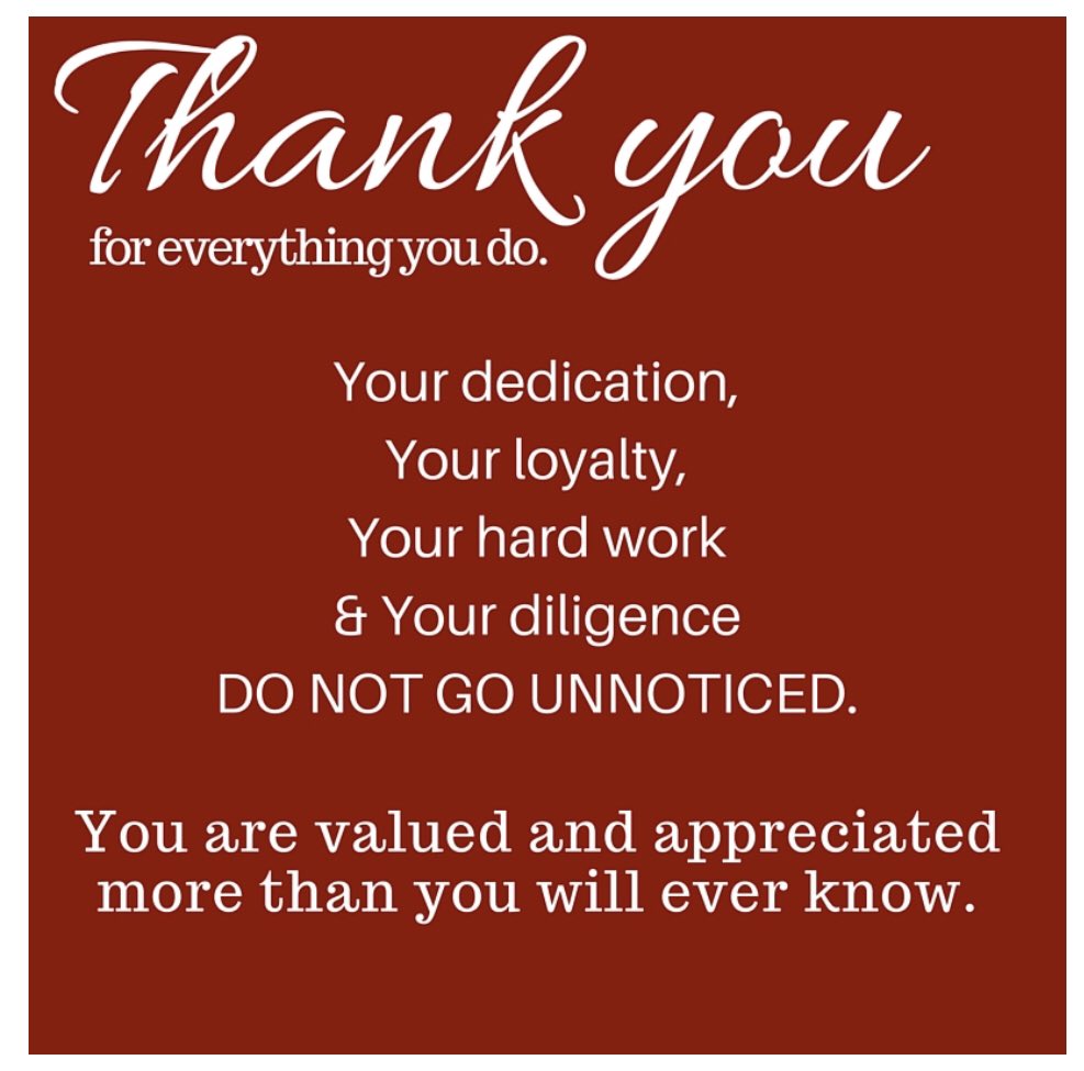 Thank You For Your Hard Work And Dedication Quotes