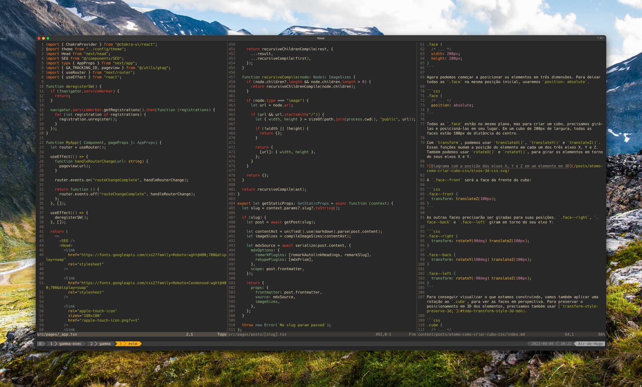 Hugo de Oliveira on Twitter: "Meu terminal/nvim/tmux estão maravilhosos agora https://t.co ...