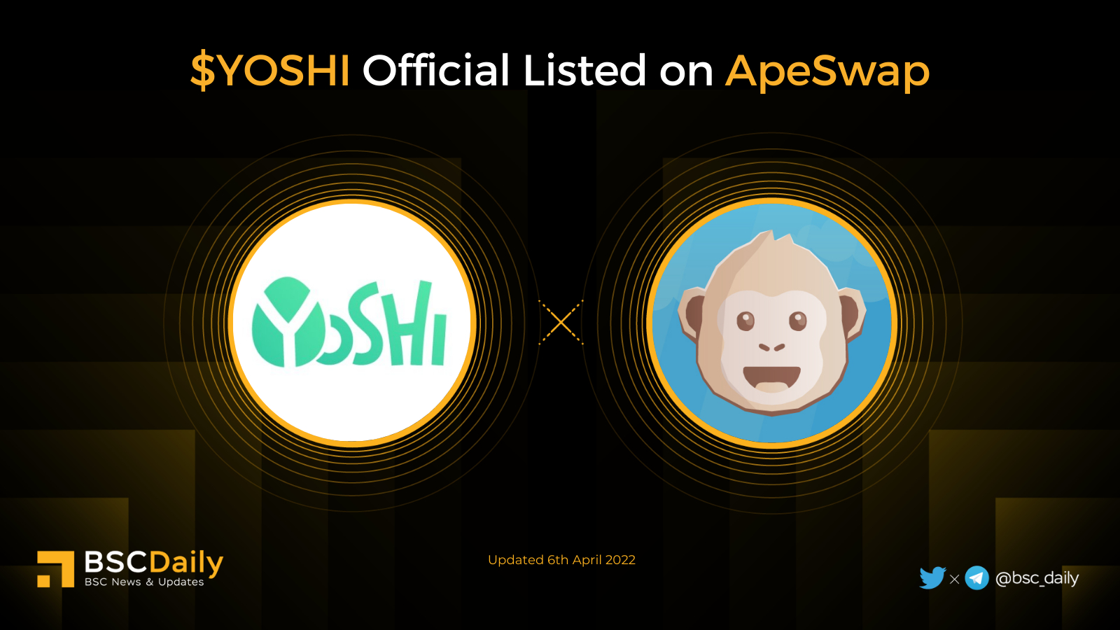 BSCDaily on Twitter: "🎉 @YoshiExchange Official Listing on @ape_swap 🚀 #YOSHI is a united DEX ...