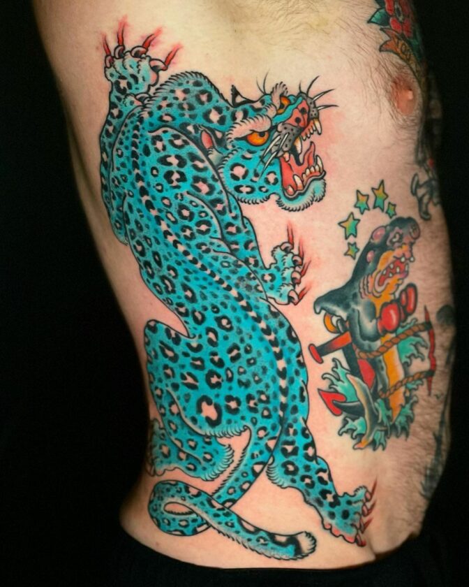 Traditional Snow Leopard Tattoo