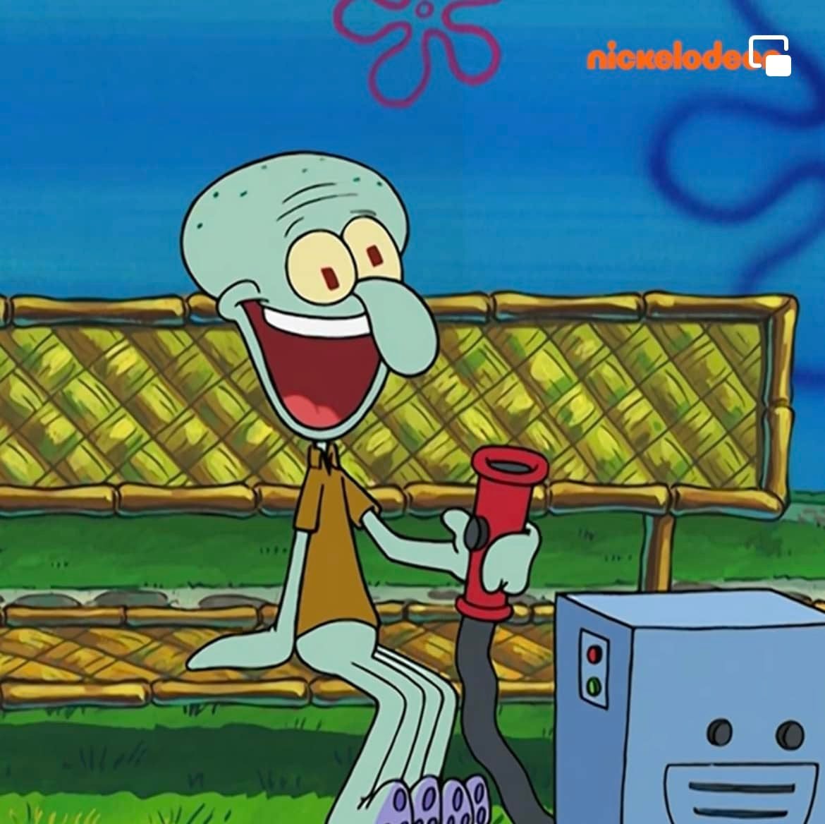 Squidward Happy