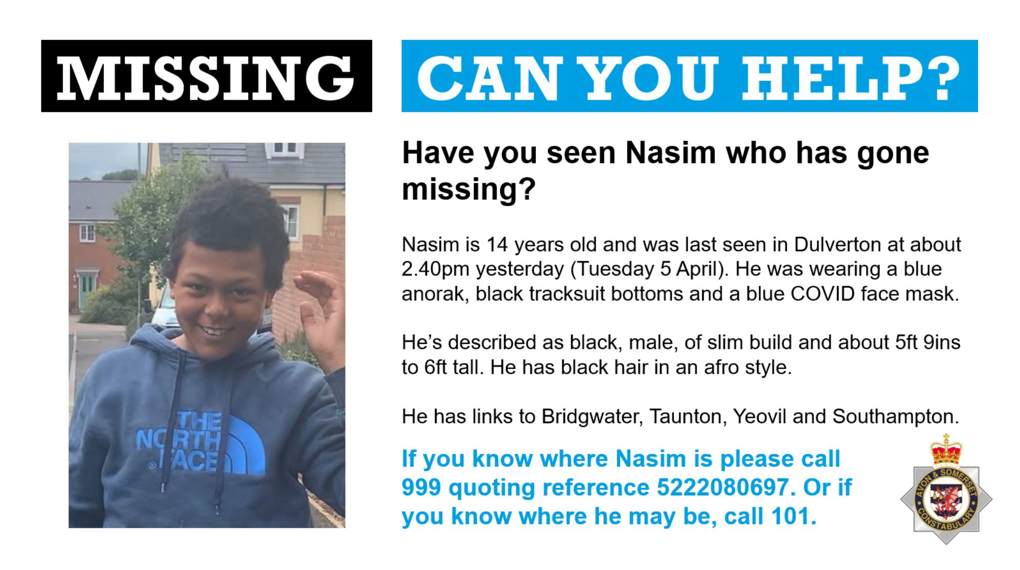 Avon and Somerset Police on Twitter: "Please can you help us with sharing our appeal to find ...