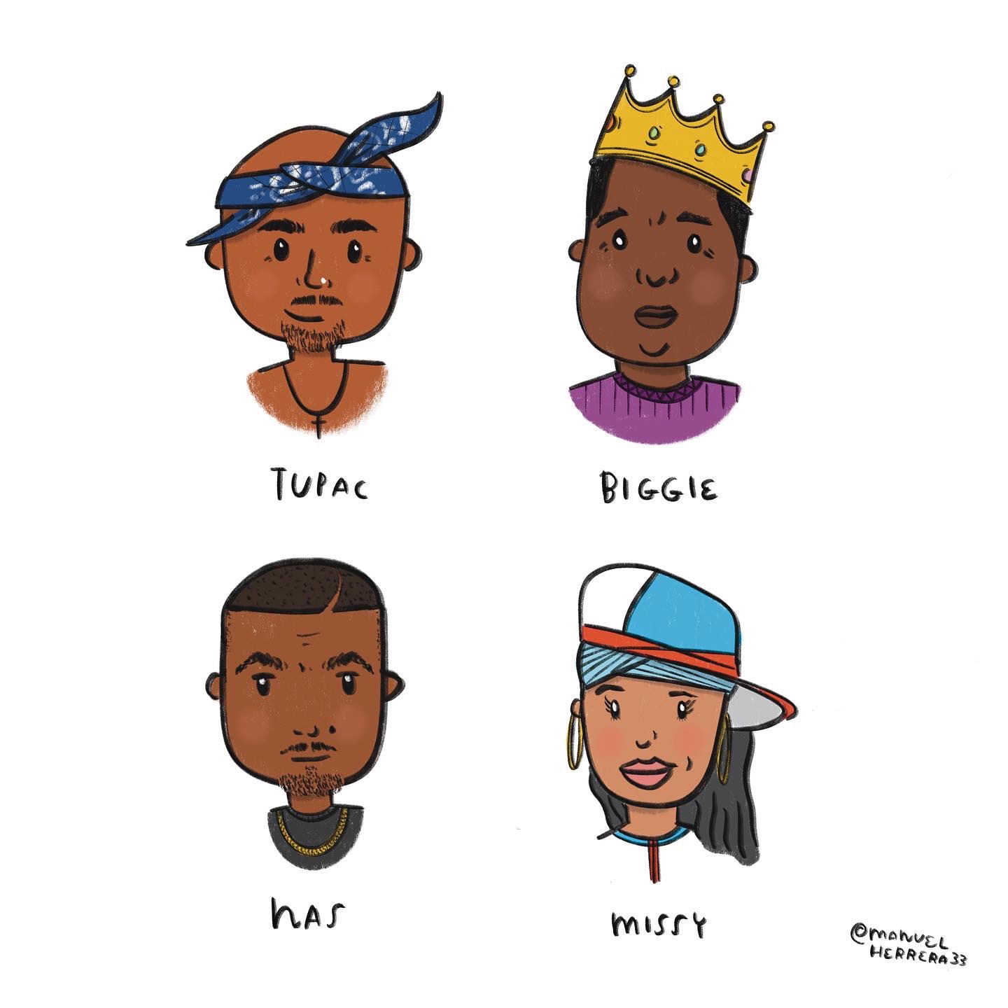 Biggie Smalls And Tupac Drawing
