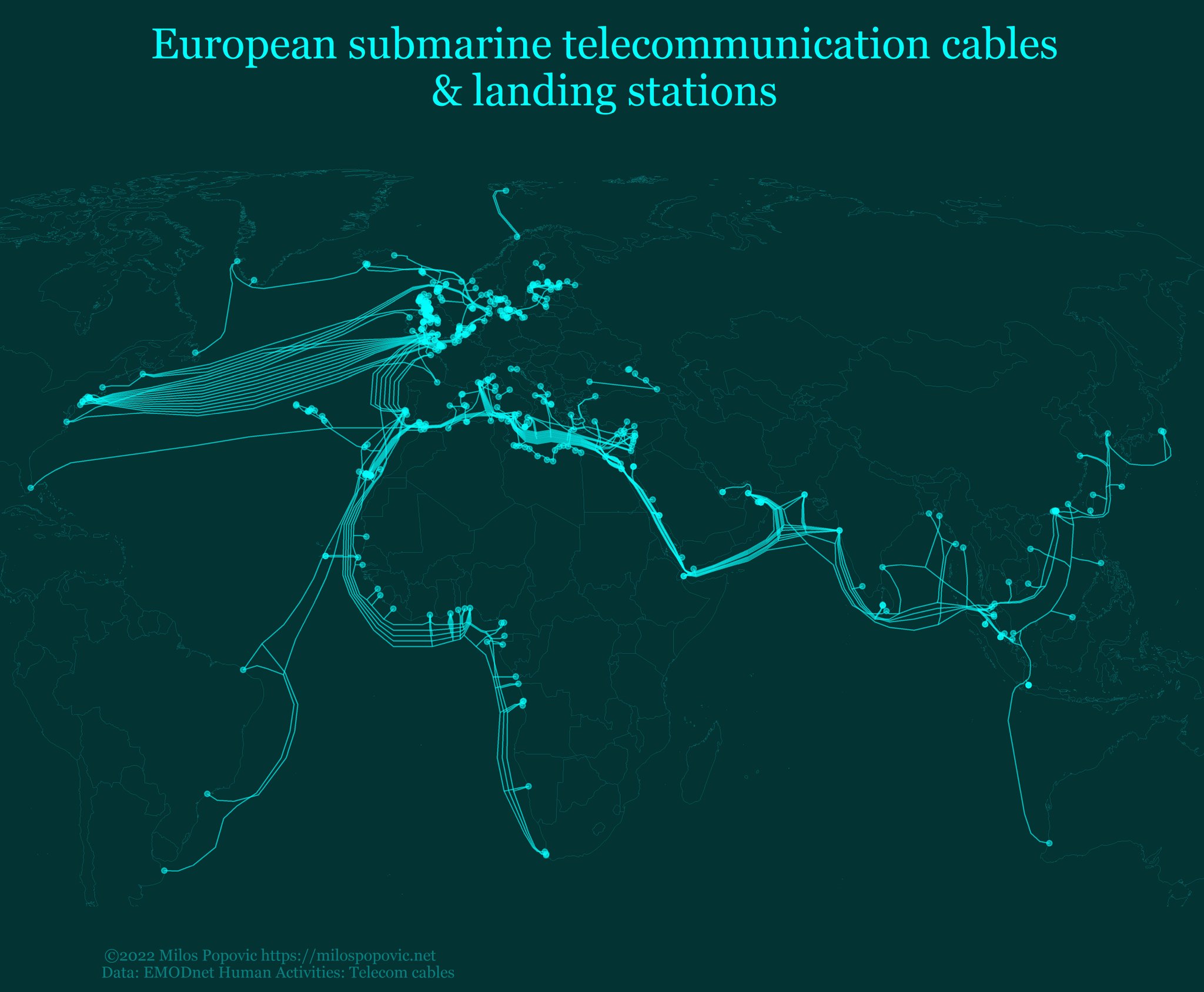 Milos Popovic on Twitter: "My new map shows European submarine telecommunications cables that ...