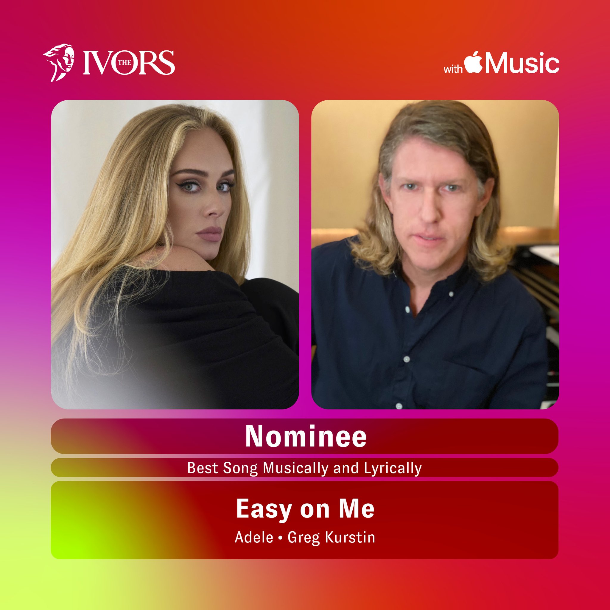 Adele Access on Twitter: "@AppleMusic @Adele @IvorsAcademy Congratulations to @Adele and ...