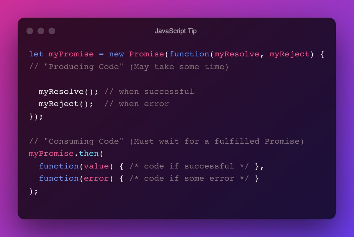 JavaScript Promise Explained ⚡️ A 🧵👇 - Thread from Ighmaz @ighmaz_js ...