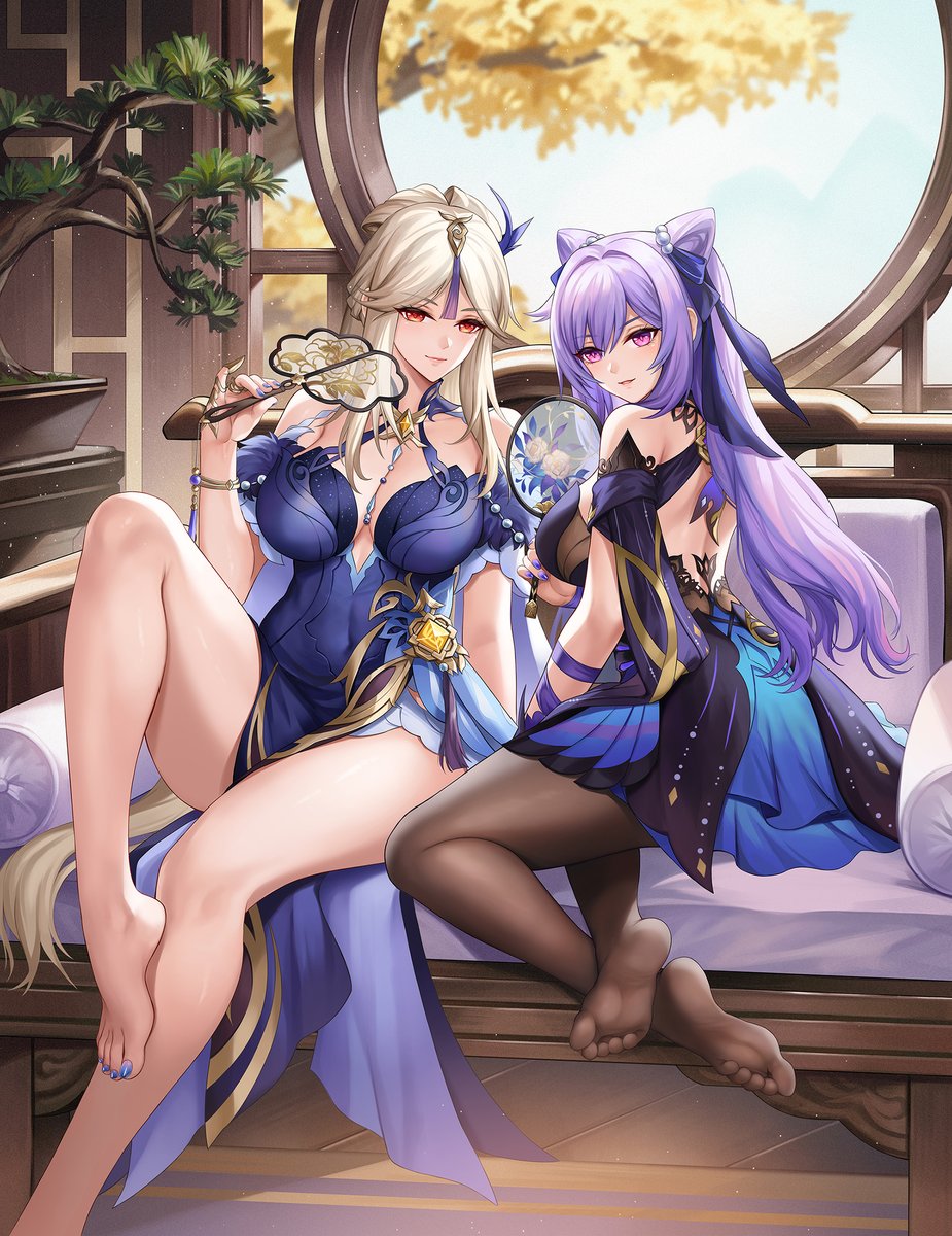 刻晴コクセイ原神 凝光原神 「凝光刻晴 原神 」kacyu 卡丘のイラスト