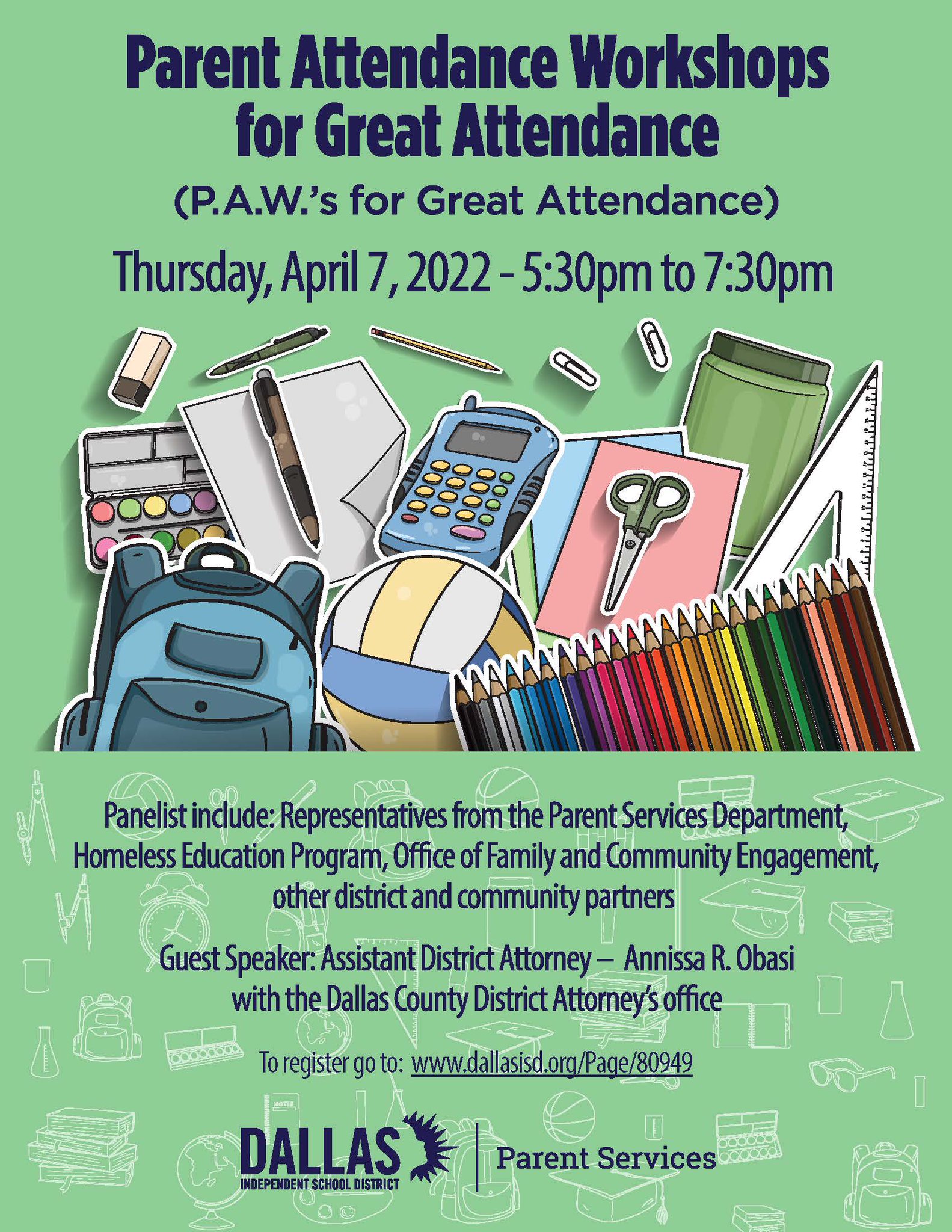 ParentServicesDallasISD on Twitter: "Parent Attendance Workshops (P.A.W ...