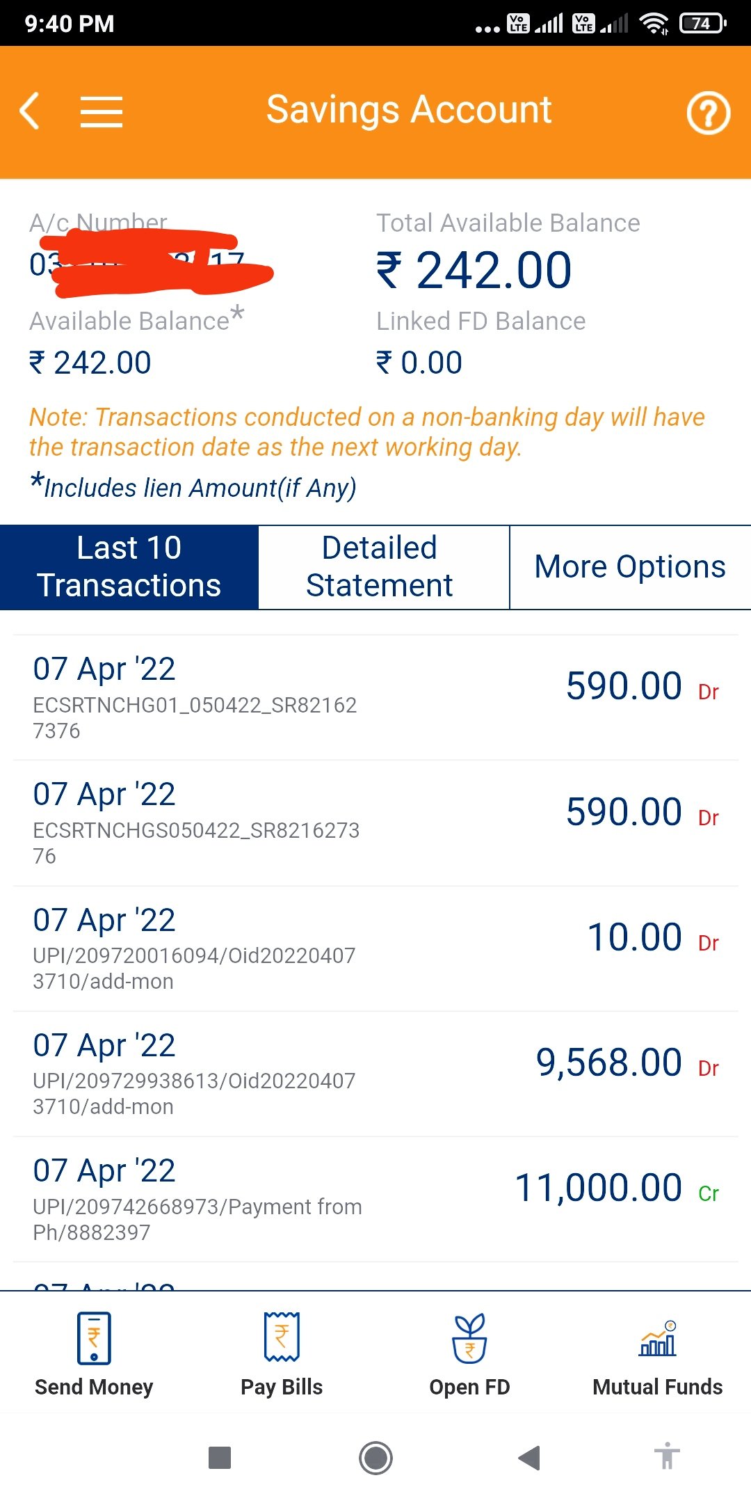 Anoop kumar on X Dear Bank. I am back again with your pathetic service as you can see the balance is available and after that you have deducted 2 ECS return charges