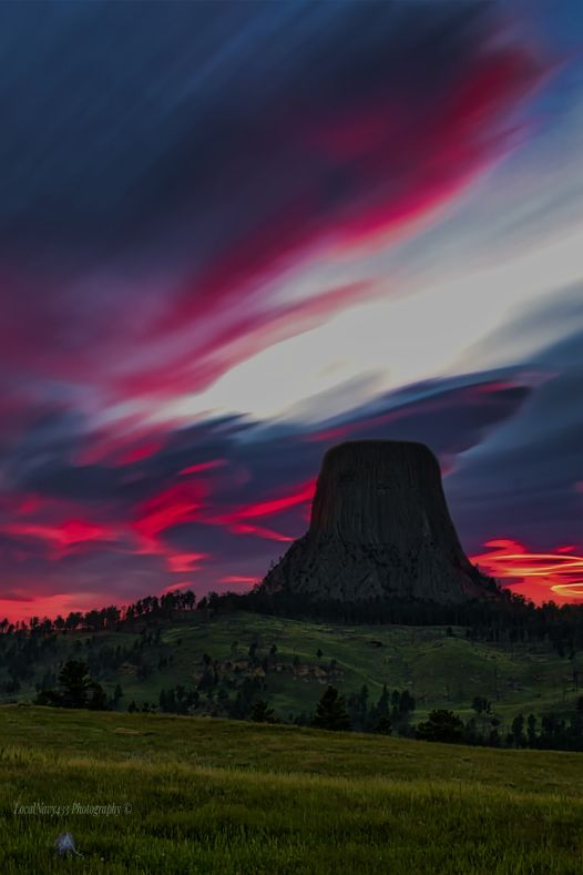 Devils Tower During Sunrise Sunset