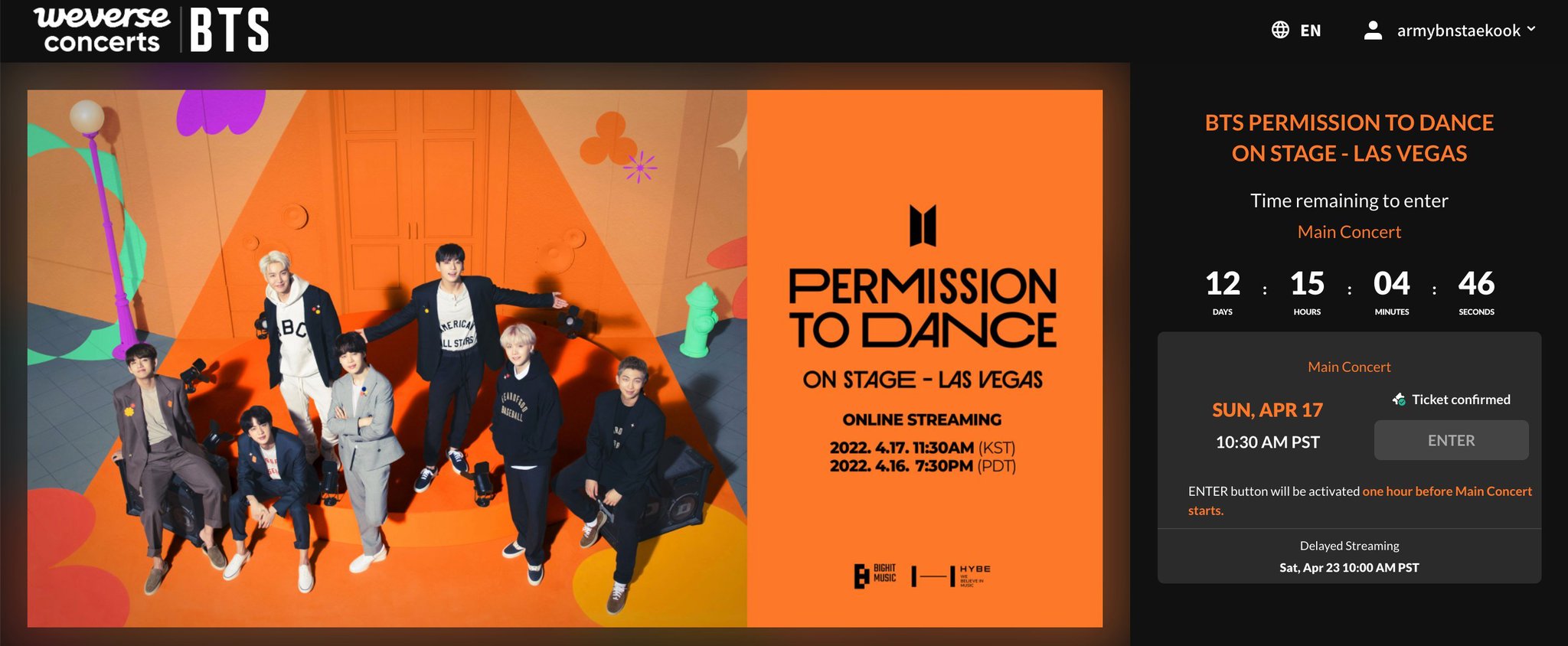 armysos_jeremy bns acc on Twitter: "BTS Permission to Dance On Stage - Las Vegas (April 17) –1 ...