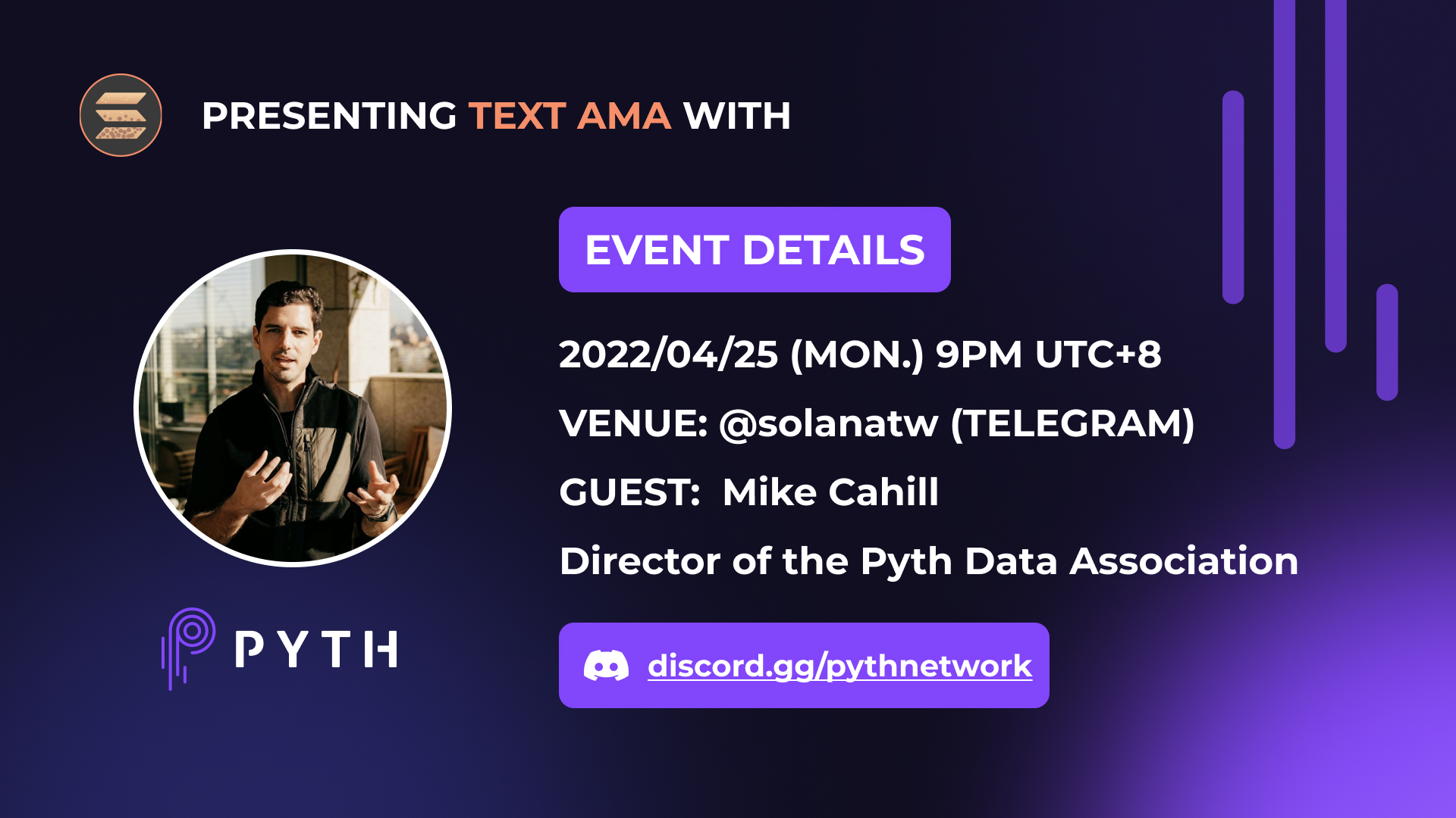 Solana 中文社群 on Twitter: "【Solana中文 x Pyth Network】AMA 🕒 Time: 2022/04/25 Mon. 21:00 (GMT+8) 📍 ...