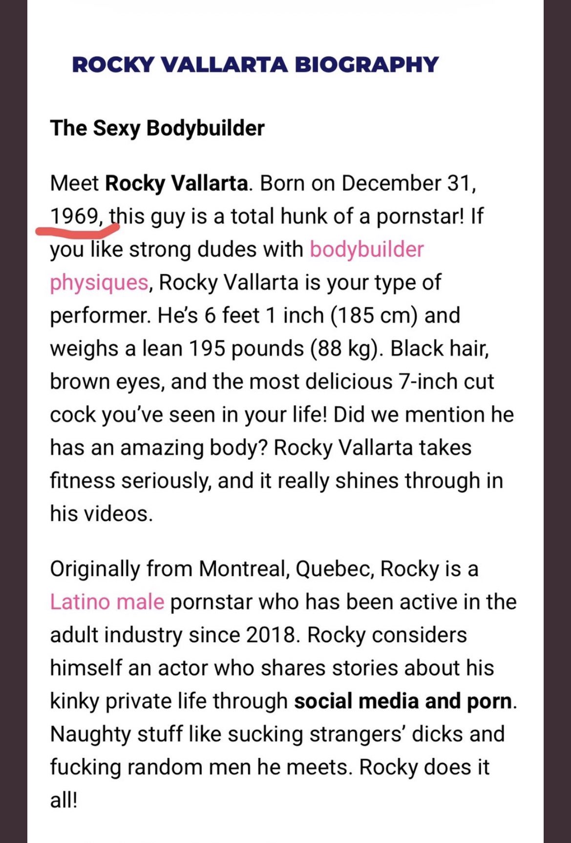 TW Pornstars - Rocky Vallarta. Twitter. The only things they got right ...