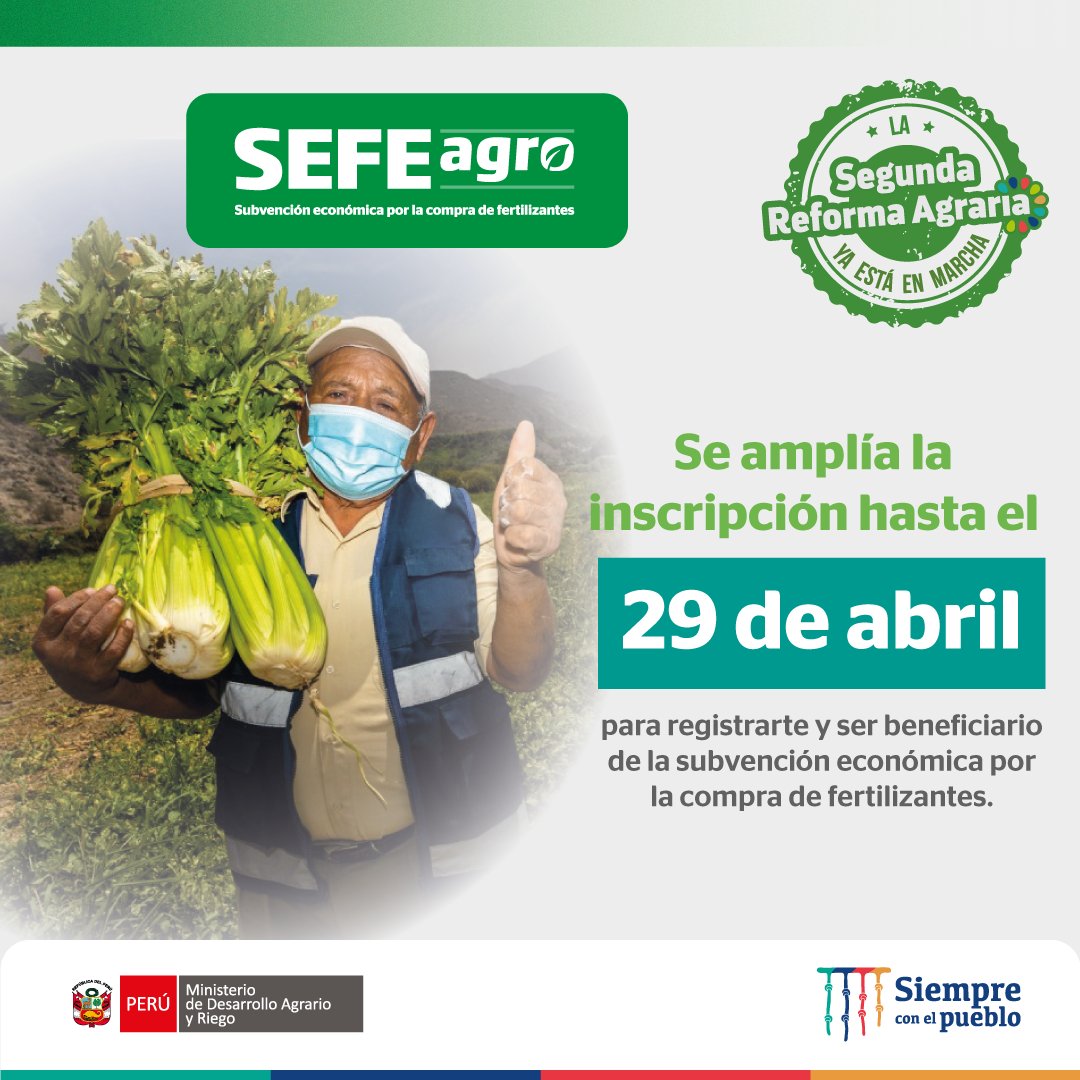Midagri PerÚ On Twitter 📢¡atenciÓn Productora Y Productor Agrario