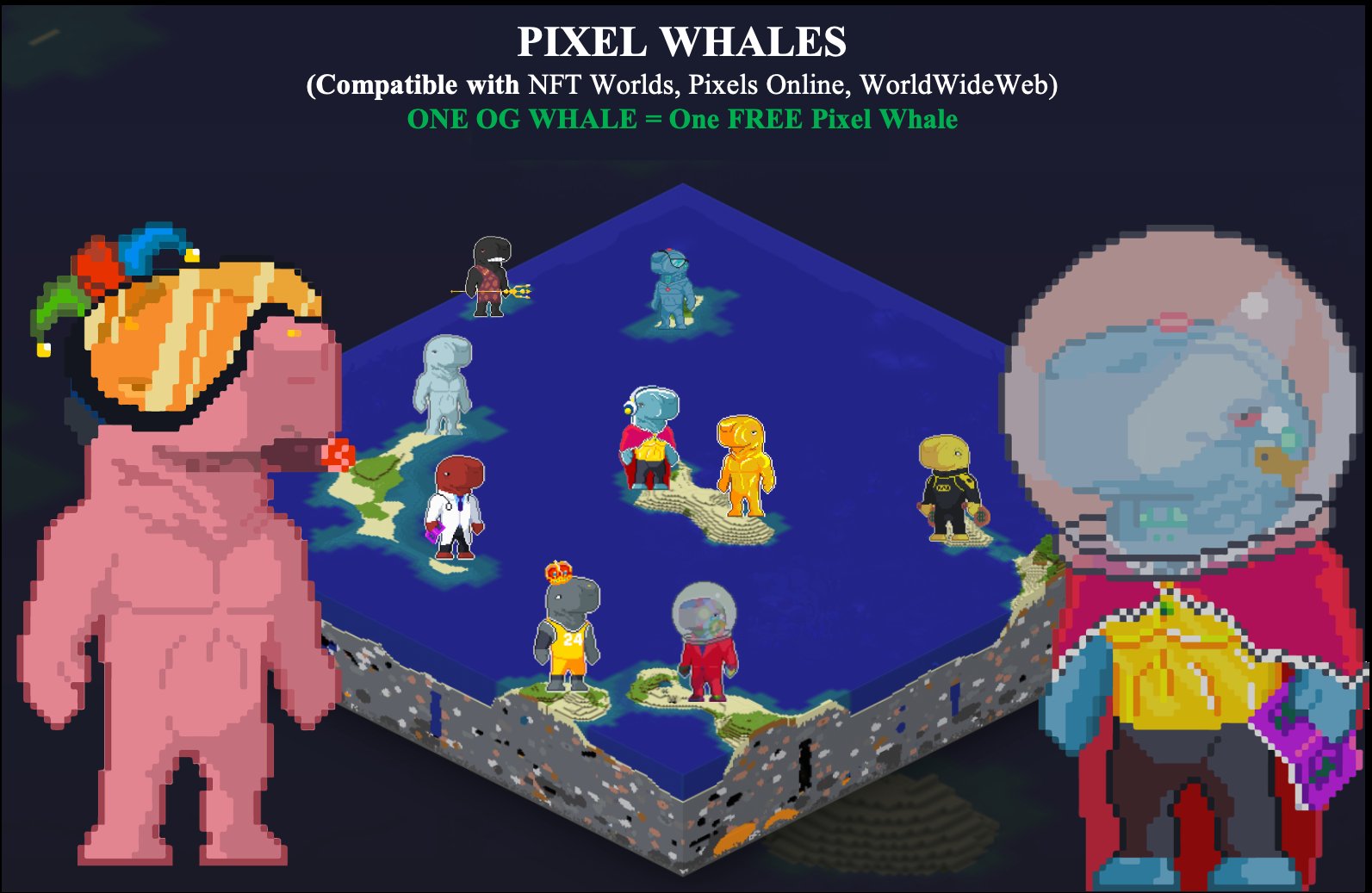 Secret Society of Whales🐋💎 on Twitter: "Pixel Whales!! @nftworldsNFT @pixels_online @Worldwide ...