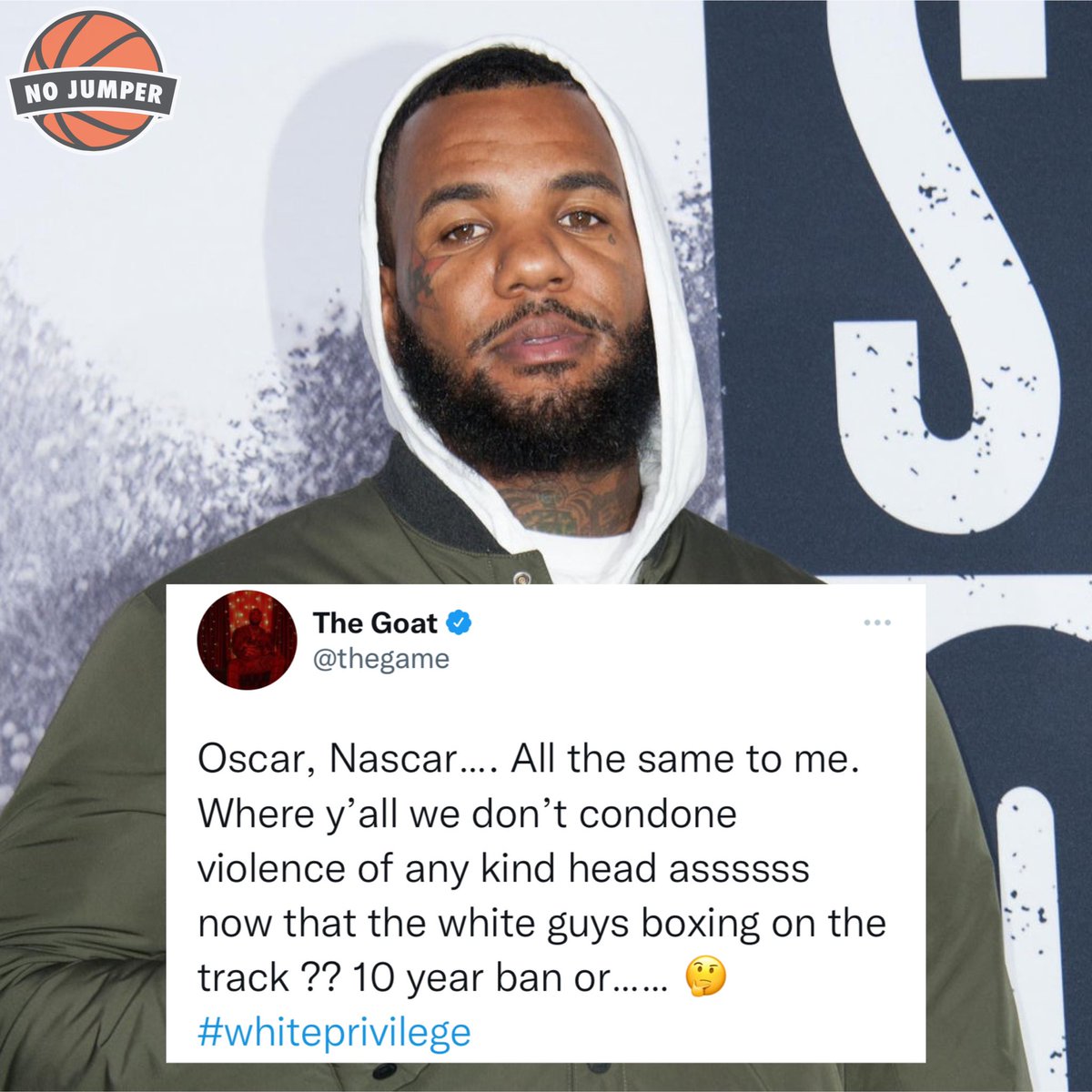 Rapper The Game calling out NASCAR on the Ty Gibbs/Sam Mayer situation ...