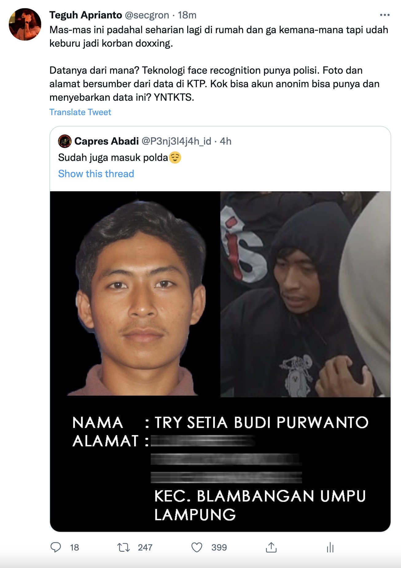 Teguh Aprianto on Twitter: "Karena twitnya udah keburu dihapus, berikut adalah backup dan juga ...
