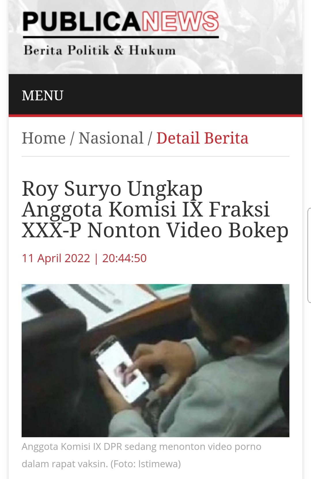 KRMT Roy Suryo on Twitter: "Saya banyak dikonfirmasi, Apakah BENAR Video Anggota DPR-Ri Komisi ...