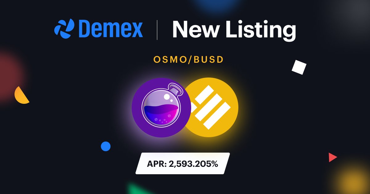$OSMO / $BUSD pool just opened up on Demex (Carbon's cross-chain DEX ...