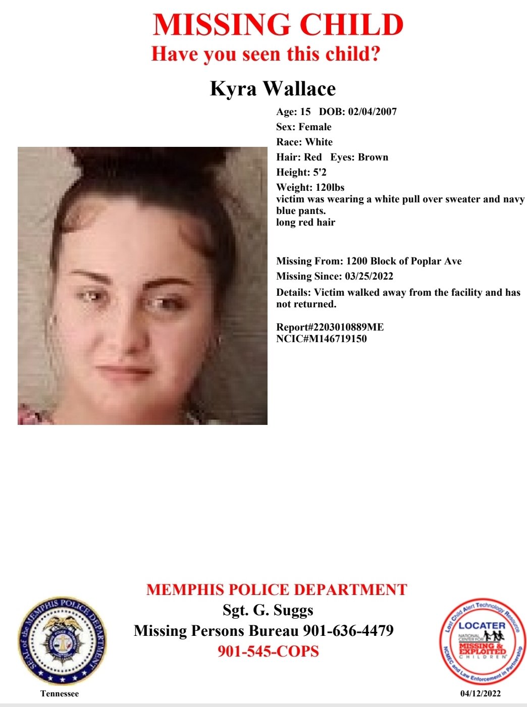 Memphis Police Dept On Twitter Have You Seen This Juvenile Report