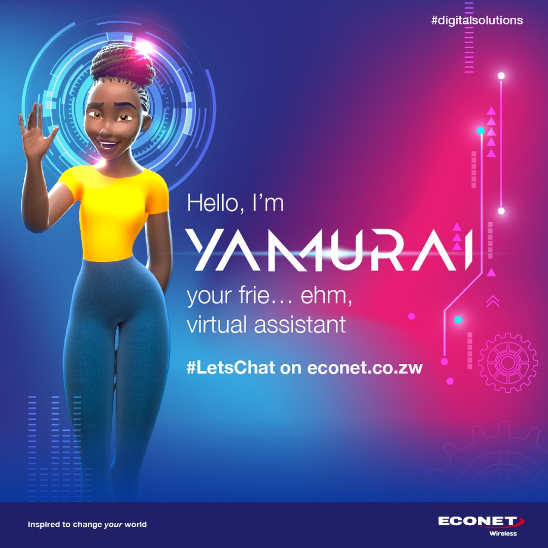 Econet Wireless On Twitter Just Say Hi Yamu And Let Me Assist You π