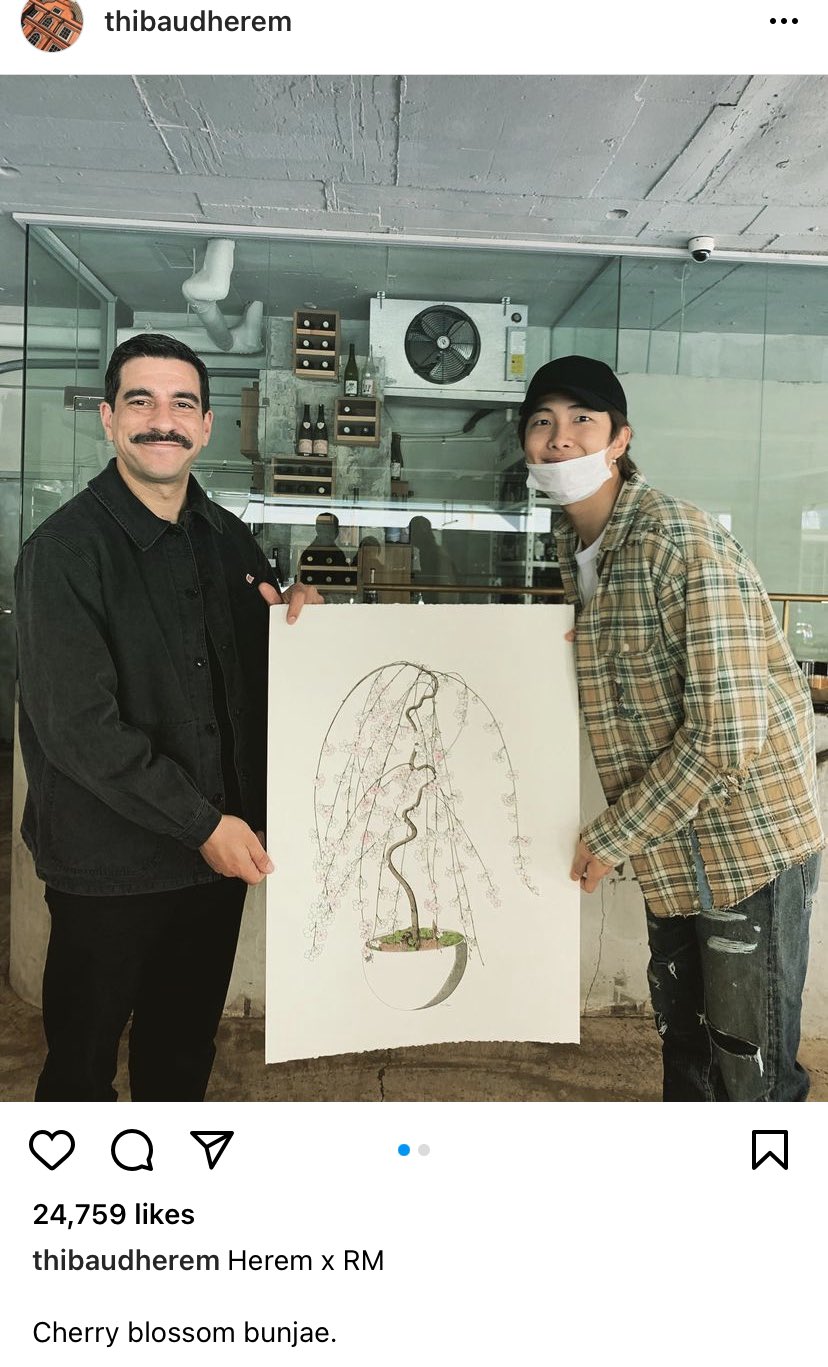 lyssy⁷ on Twitter: "From artist Thibaud Herem’s IG 👤Herem x RM Cherry blossom bunjae. 🔗https://t ...