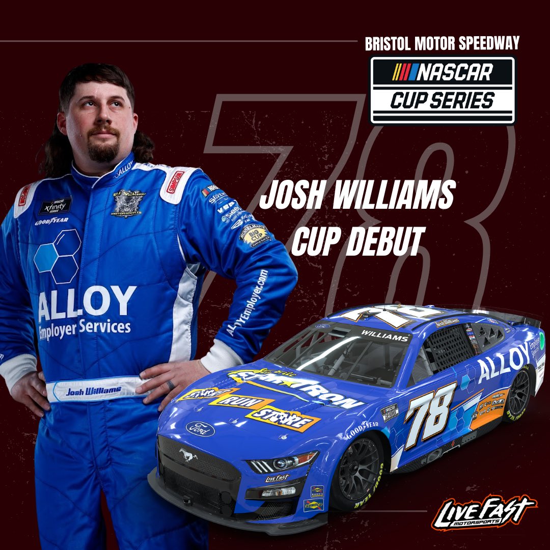 Josh Williams to run the Cup race at Bristol Dirt for Live Fast ...