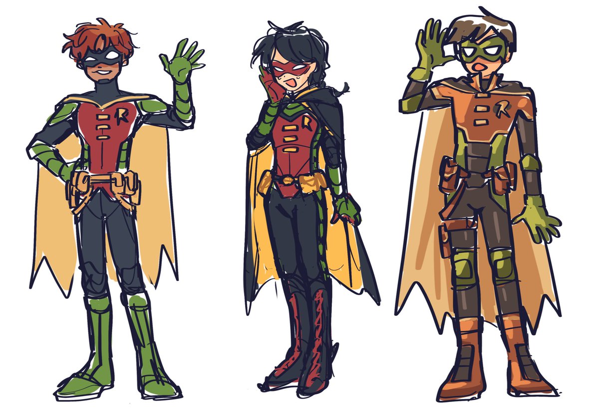 「makin diff versions of the robin costume」|pres shmeckのイラスト