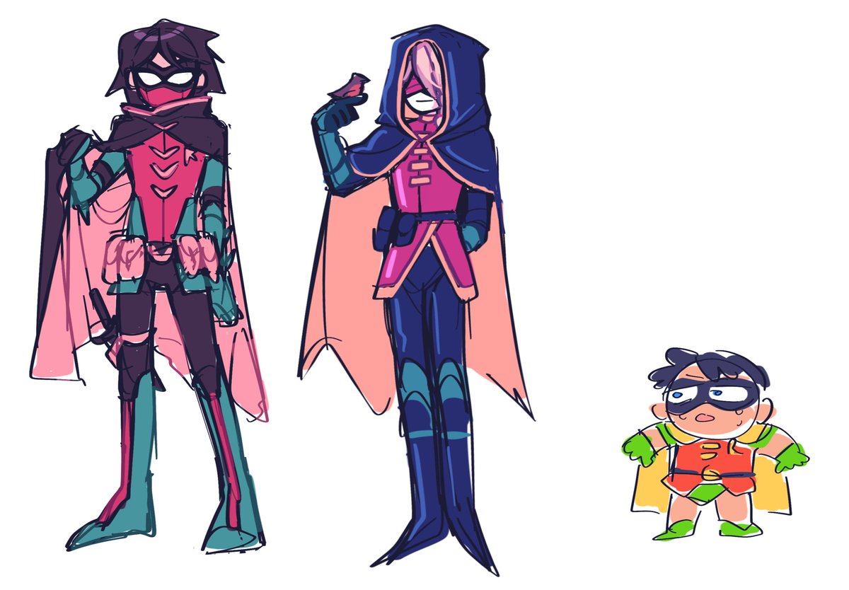 「makin diff versions of the robin costume」|pres shmeckのイラスト