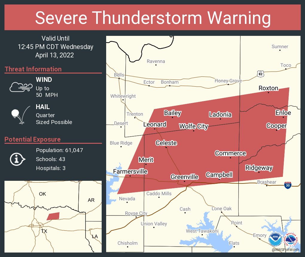 Nws Fort Worth On Twitter Severe Thunderstorm Warning Including
