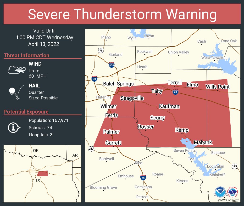 Nws Fort Worth On Twitter Severe Thunderstorm Warning Including Balch